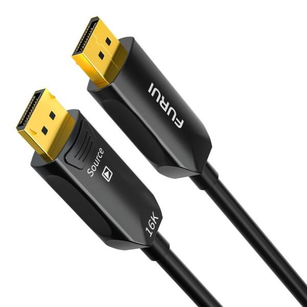 光ファイバ DisplayPort ケーブル 2.1 10M、16K 光ファイバ DisplayPort 2.0 ケーブル 54Gbps, 16K@60Hz, 8K@60Hz, 4K@240Hz / 165Hz / 144Hz / 120H...
