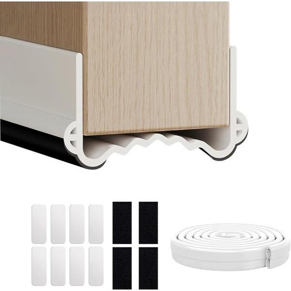 Lamiishop ドア 隙間 防音 吸音材付き ドアすきま風防止ガード 防虫防塵 防音 冷気漏れ&amp;暖房効率アップ 花粉対策 隙間風防止ガード 玄関 隙間埋め 取り付け簡単 PVC素材 耐久良い 丸洗い可能 長さ1M (大サイズ・厚...