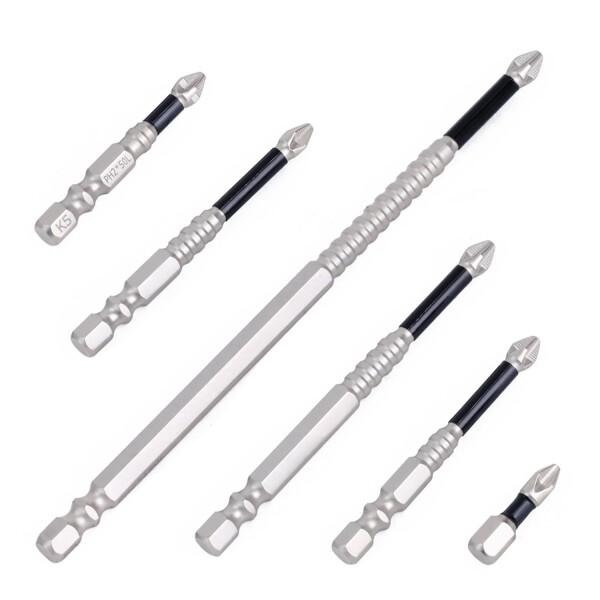KIMLONTON プラスドライバービット 6.35mm六角軸 耐衝撃 PH2 クロスヘッド磁気ドライバービット 25mm 50mm 65mm 70mm 90mm 150mm 6本セット商品コード：49077794900型番：KNJP-47...