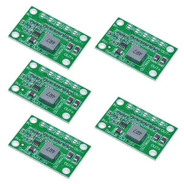 Hailege 5個セット MP1495 ステップダウンモジュール DC-DC 調整可能電圧変換ボード DC5-16V から 1.25V 1.5V 1.8V 2.5V 3.3V 5V 3A 電圧レギュレータ電源モジュール商品コード：4907...