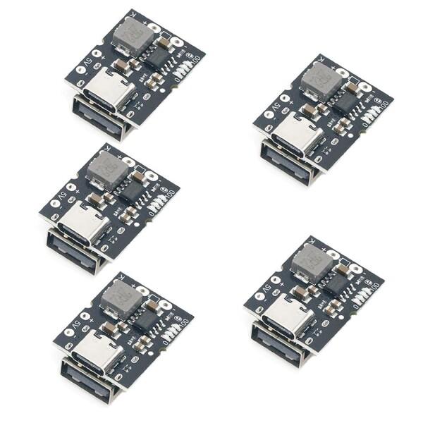 Hailege 5個セット 5V 2A USB A および USB C タイプC デュアルインターフェース 充電および放電 統合充電モジュール 4.2V 4.35V リチウム電池対応 高精度商品コード：49077807451型番：H-A-1...