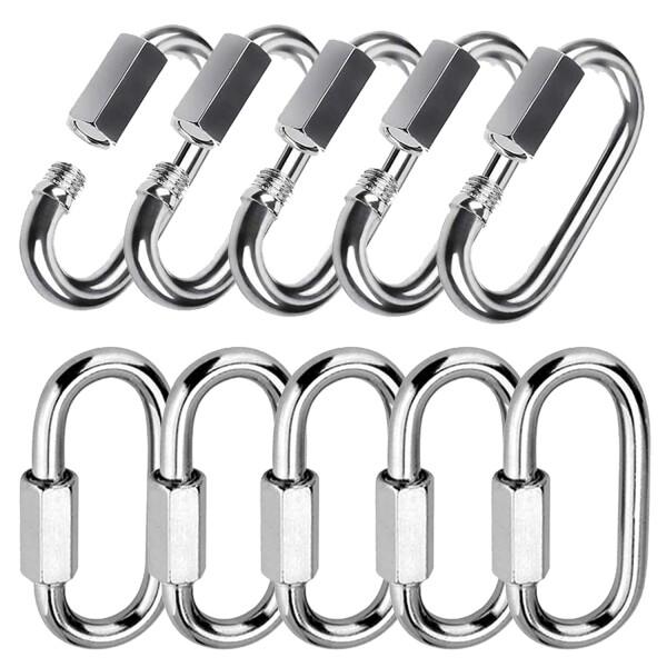 WJELAORY カラビナ 304ステンレス リングキャッチ クイックリンク カラビナ 接続バ クル フック キーチェーン 固定チェイン 多機能 アウトドア フック (m4 10Pcs)商品コード：49077812938型番：4mm-4Pc...