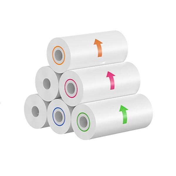 Fyhuioo 感熱紙ロール 4色印刷 プリントカメラ用 フィルプリントペーパー カメラ感熱紙商品コード：49077860181型番：S9カラー：ロール紙【製品仕様】サイズ:幅56mm(2.2")x 外径25mm(0.98 ")x 長さ:5...