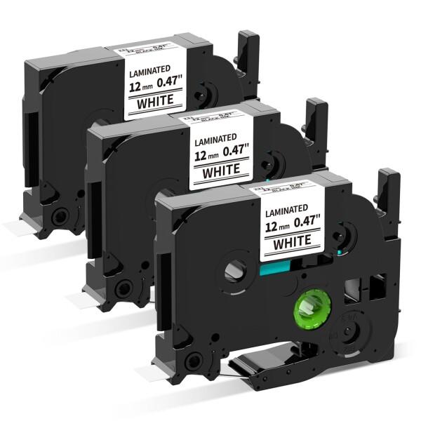3個 互換12mm 白地 ブラザー ピータッチ テープ と互換 tze-231 黒文字 ブラザー工業 ピータッチ TZeテープ tze 231 ラミネートテープ Brother PT-P300BT PT-J100W PT-P710BT Gr...