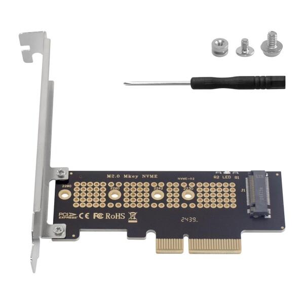 Duttek M2 PCIE 変換アダプタ M.2 NVME PCI-e 4.0 X4 NVME 2230/2242/2260/2280/22110 M.2 NVMeソリッドステートドライブ用PCIe X4アダプタ、PCIE X4 M.2 ...