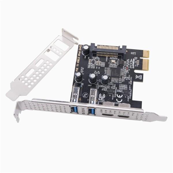 Buerjia Type C USB 3.2 Gen1 5Gbps PCIE カード アダプター PCI Express ボード 2xUSB A ポート + 2xType-C ポート/USB3.2 PCI-E 拡張カード商品コード：4907...