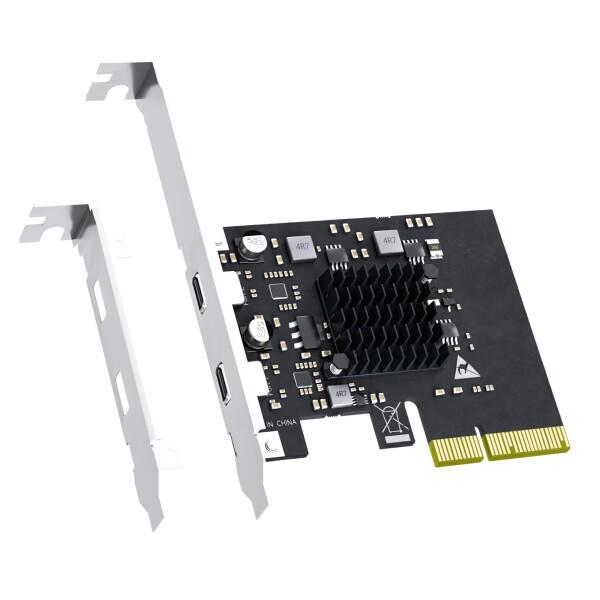 GLOTRENDS U3142C 2 ポート 10Gb PCIe USB C 増設カード（USB 3.2 Gen2 10Gbps フルスピード）、PCIE X4 インターフェース（PCIe 3.0 X2 帯域幅）商品コード：49077869...