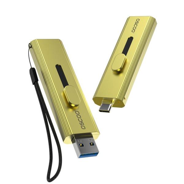 OSCOO 512GB 外付けSSD タイプC ? 最大1000MB/s、の4K 60fps ProResに対応｜USB 3.2 Gen2 USBメモリ小型、スライド式コネクタ デュアルUSB-C &amp; USB-Aポート｜ポータブルS...