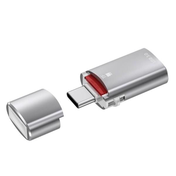 AXYO Type-C カードリーダー MicroSDカード対応 OTG 3.0 変換アダプタ 汎用 アルミ合金製 USB タイプCポートのデバイスに対応 シルバー商品コード：49077870854【USB-C カードリーダー】メモリカード...