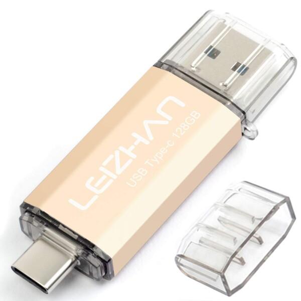 LEIZHAN 128GB TYPE-C USB フラッシュドライブ 3.0 メモリー OTG スティック 人気USB 高速転送 携帯電話 スマートフォン コンピューター用 容量不足解消 マイクロペンドライブ 大容量 Uスティック (128...