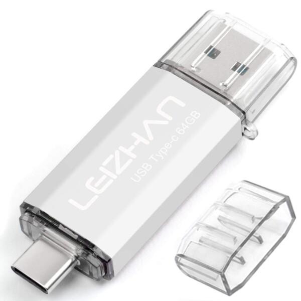 LEIZHAN 64GB TYPE-C USB フラッシュドライブ 3.0 メモリー OTG スティック 人気USB 高速転送 携帯電話 スマートフォン コンピューター用 容量不足解消 マイクロペンドライブ 大容量 Uスティック (64GB...