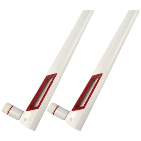 デュアルバンド WiFi アンテナ 2.4G 5G 5.8GHz 12dBi 170mm RP-SMAオス コネクタ 高利得 Bluetooth Zigbee対応 (12dBi 170mm ホワイト, 2本)商品コード：4907787422...