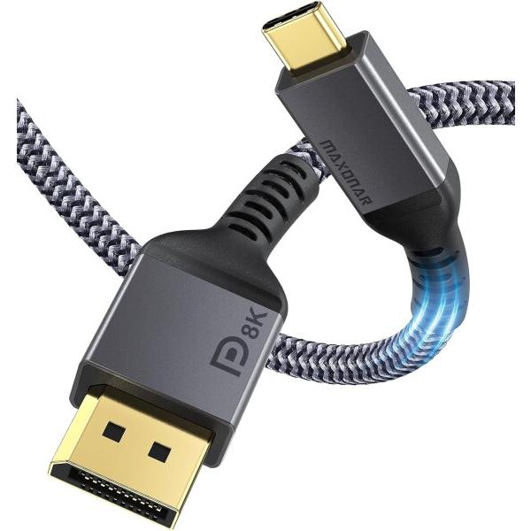 Maxonar 8KUSB C to DisplayPort 変換ケーブル 2M 4K@60Hz/144Hz/120Hz 5K@60Hz 2K@240Hz MacBook/Mac Mini/Dell XPS/Surface対応商品コード：4...