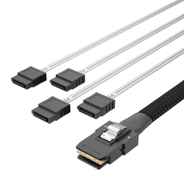 10Gtek 内部 Mini SAS 36Pin(SFF-8087) オス to 4x SATA 7Pin メス ァンアウト ケーブル, 0.5メートル商品コード：49077882243型番：CAB-8087/4SATA-P50CM(1pc...