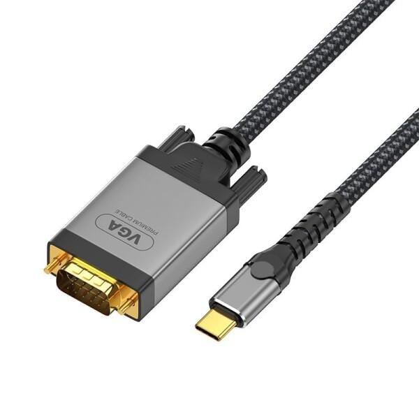 USB-C to VGA ケーブル 2M Type-C 変換アダプタ 1080P 対応 金メッキ接続 最新款アップルデバイス/MacBook Pro/Air 2023/iPad Pro/iMac/S23 互換 プロジェクター/モニター/テレ...