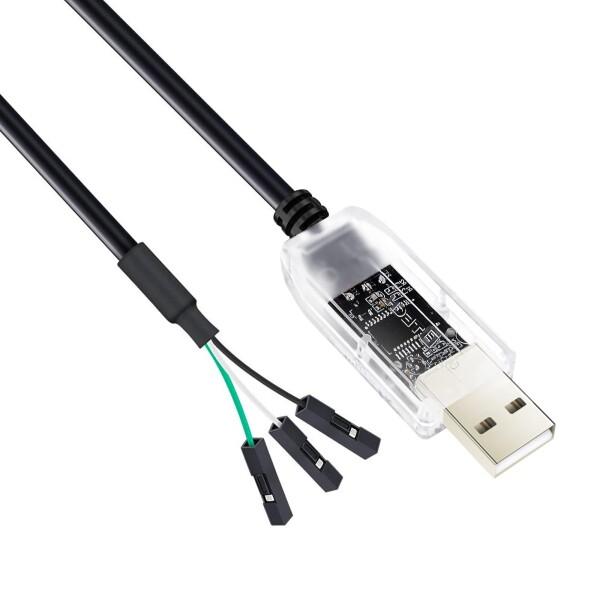 DTECH 3.3V 1m USB TTL シリアル 変換 ケーブル FTDI チップセット 3ピン 2.54mm ピッチ メス コネクタ FT232RL USB TTL シリアル コンバーター ケーブル 互換Windows 11 10 8...