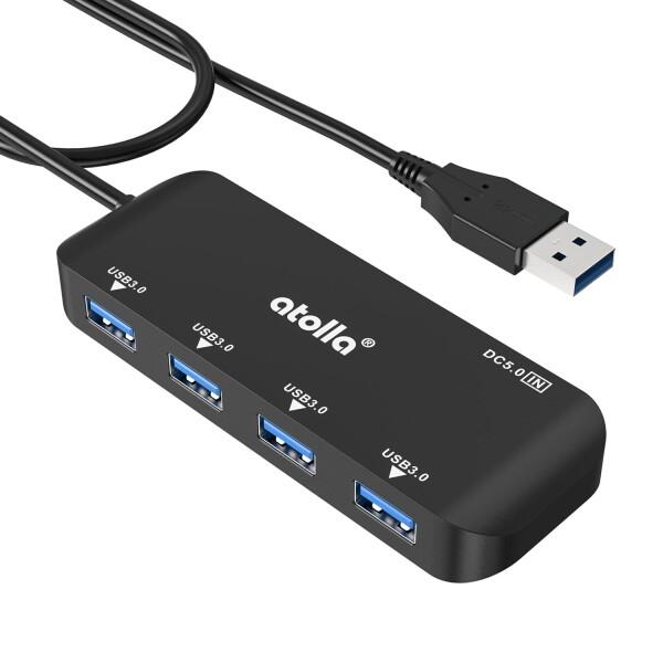 atolla USB3.0 ハブ4ポート 60cmケーブル 高速USB3.0拡張USB Hub 追加5V/3A電力供給ポート コンパクト・軽量設計 ・バスパワー商品コード：49077883271型番：GMS-2103U3(50)【USB 3...