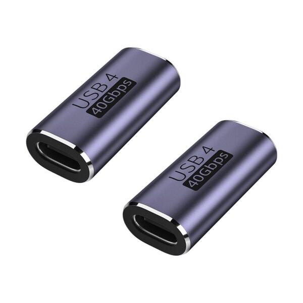 SZSL USB 変換アダプター タイプc 変換アダプタ 2個セットタイプ USB-C Type C 延長コネクタ U SB4メス 延長コード 2個セット 中継器の両端はtype-c to type-c線の使用のみをサポートしている商品コー...
