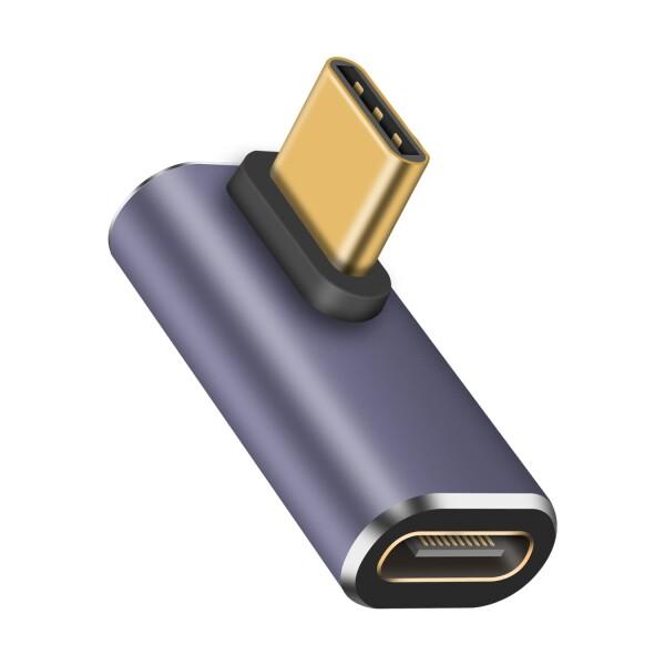Duttek L字型 USB Type C 変換アダプタ, 40Gbps USB Cアダプタ、90度直角USB Cアダプタは8k@60HZと100W 5Aの急速充電をサポート、Thunderbolt 3/4とUSB Type Cインターフェ...