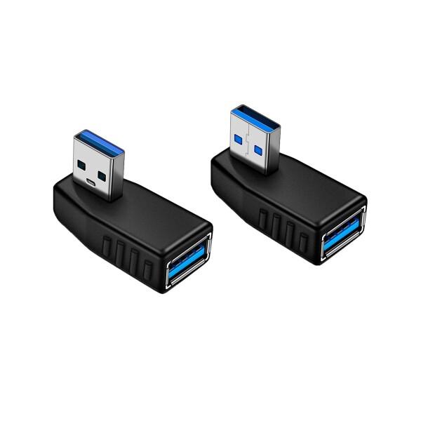 USB 3.0 変換アダプタ L字型 Type-A オス メス タイプ 角度 90度直角 軽量でポータブル 高速 5Gbps 対応 2個セット左向き/右向き に超高速変換 (2個）商品コード：49077883644型番：FamGiftサイズ...