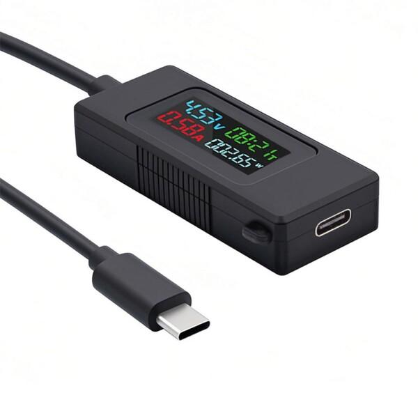 NFHK アダプター タイプC 電圧電流電力容量、動作時間 電流計 電圧計 USB ケーブル充電器 検出器 USB-C テスター 4-30V 0-6.5A デジタルマルチメーター商品コード：49077884271型番：UC-174-HX1)...