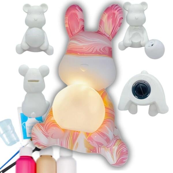 うさぎランプ ・貯金箱お絵描きキット 工作キット 手作り お家でポーリングアート 動物ランプ 間接照明 子供 メイキングトイ 男の子 女の子 プレゼント ピンク商品コード：49077960938型番：サンキャッチャーサイズ：高さ10cmカラ...