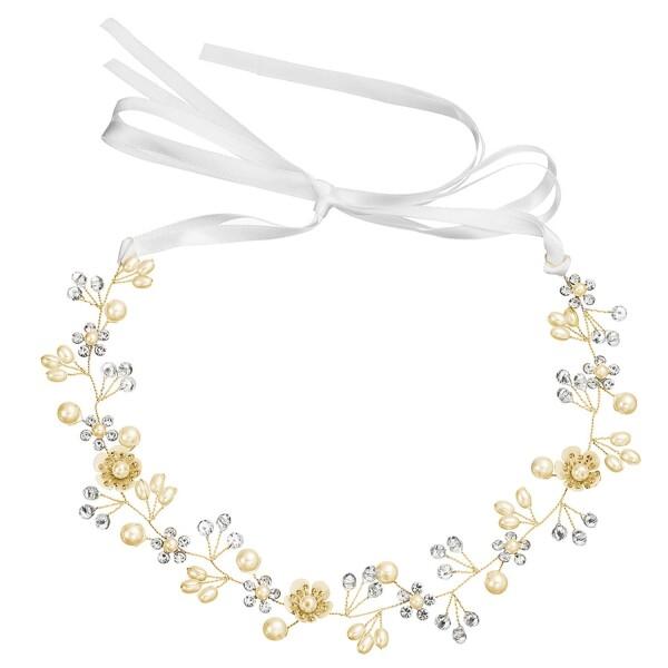 髪飾り 花 3色展開 花冠 クリスタルビーズ パール付き パール 子供 大人用 ヘアアクセサリー 結婚式 発表会 卒業式 パーティー ダンス 和装 撮影 写真用 おしゃれ ギフト対応 (ゴールド)商品コード：49078024310型番：VE...