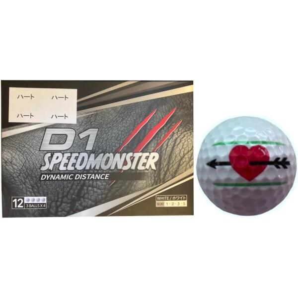 HONMA ホンマ D1 スピードモンスター Speed Monster BT2003 ライン入り (白１ダース_ハート)商品コード：49078026918型番：スピードモンスターカラー：ホワイト3本線
