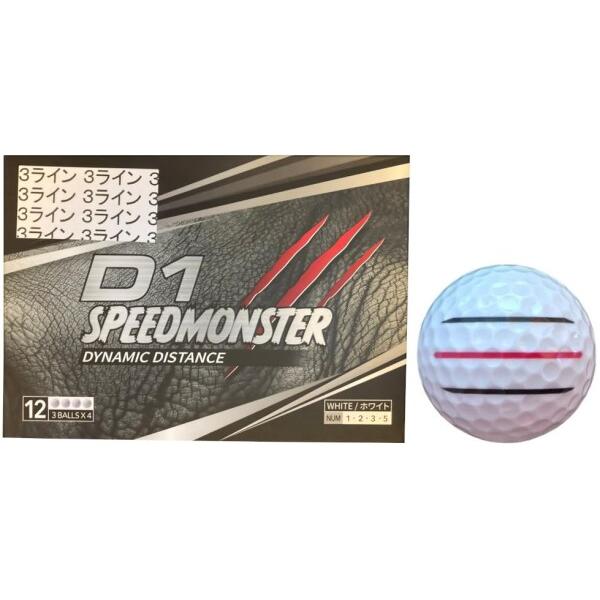 HONMA ホンマ D1 スピードモンスター Speed Monster BT2003 ライン入り (白１ダース_３本ライン)商品コード：49078026919型番：スピードモンスターカラー：ホワイト3本線