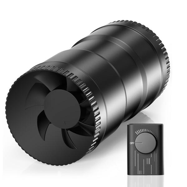Hon&amp;Guan ダクトファン 100mm 中間取付型換気扇 パイプファン 排気 強力 省エネ 静音 ダクト用/窓用/卓上用/塗装ブース用/家焼肉 丸形タイプ 産業用換気扇 取扱説明書付(HI-100SD/[ファイ]100mm,単品...