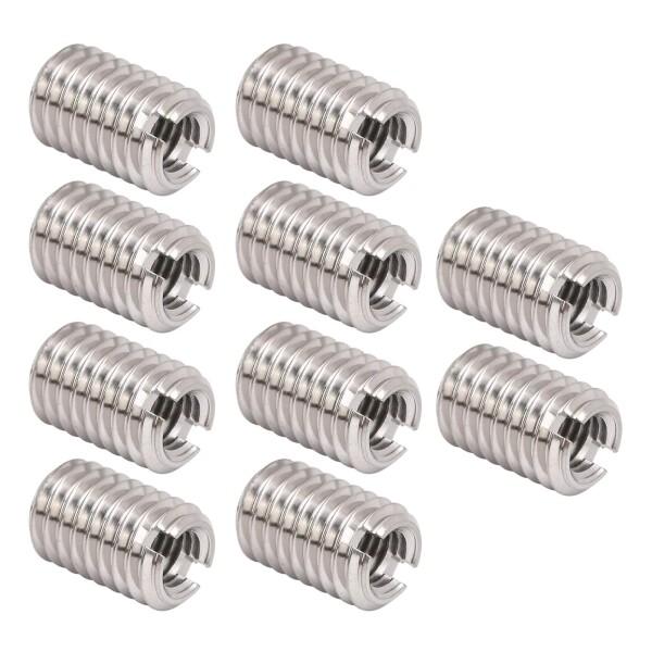 TerraShine インサートナット 10個 ネジ変換アダプター ねじアダプタ 埋め込みナット 割溝タイプ 一行溝 ネジ山補修 耐久性 減速ナット 家具 DIY 接合 長さ15mm（内径M6 外径M8）商品コード：49078056003型...