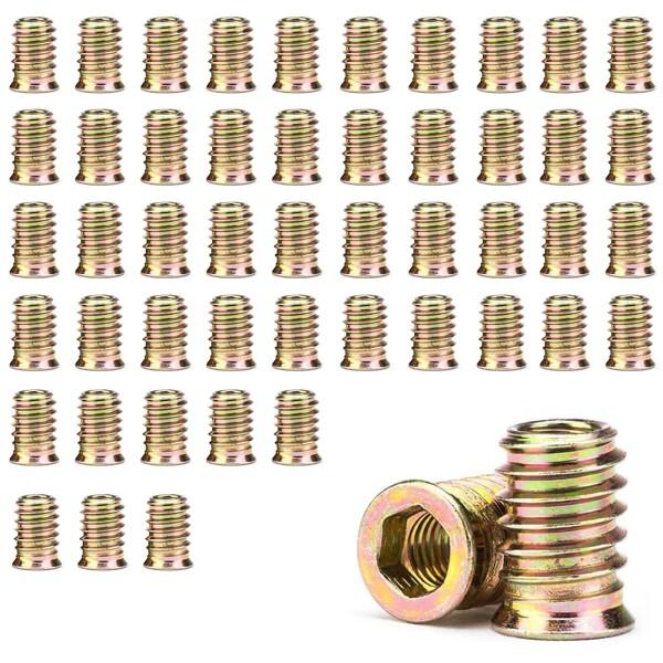 CHENLONB 埋め込みナット M6*15mm 50個セット 炭素鋼 ねじ込みタイプ 六角ソケット インサートナット DIY パーツ 金具 木工用 家具用商品コード：49078056041型番：JUJMHUIK5487サイズ：M6*15m...