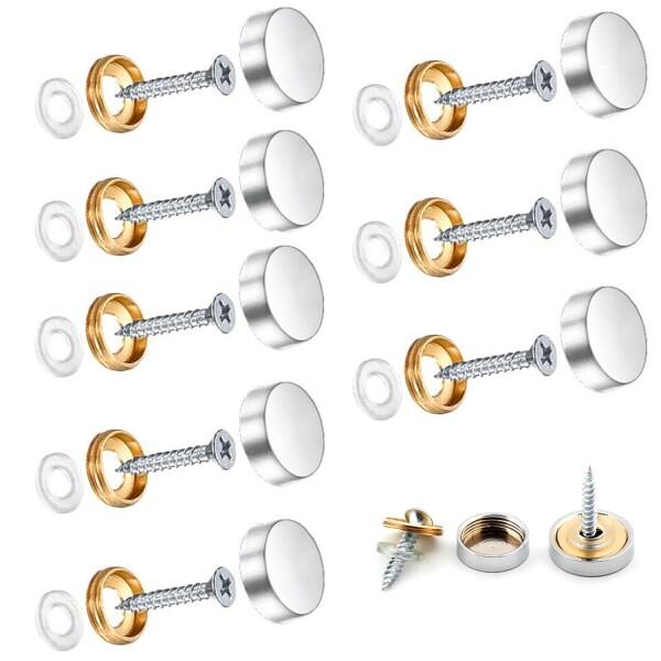 Wopanxye 8個入り 飾りビス 化粧ビス 鏡止め 銅製 化粧鏡キャップ ねじ装飾キャップ ビス用キャップ 表札 プレート コーヒーテーブル ワードローブ バスパネル ガラス看板 木材またはガラス飾り家具 ねじ装飾キャップ ビス隠し 留...