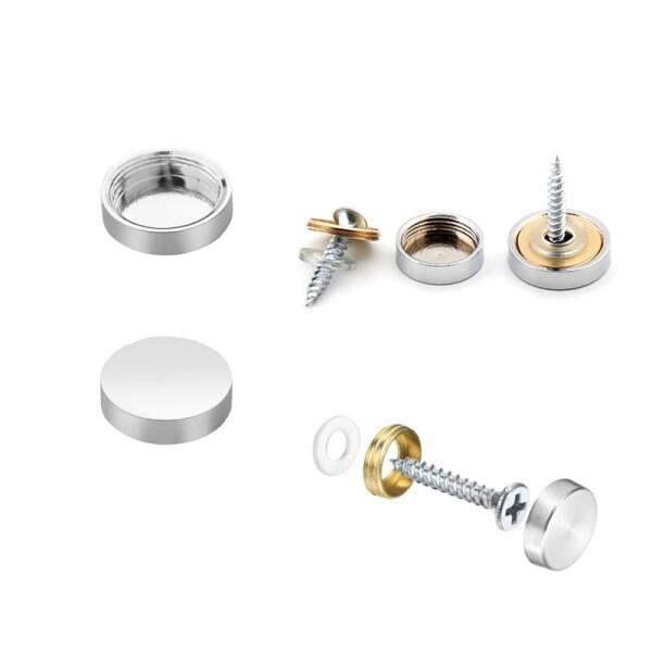 Wopanxye 12個入り 飾りビス 化粧ビス 鏡止め 銅製 化粧鏡キャップ ねじ装飾キャップ ビス用キャップ 表札 プレート コーヒーテーブル ワードローブ バスパネル ガラス看板 木材またはガラス飾り家具 ねじ装飾キャップ ビス隠し ...