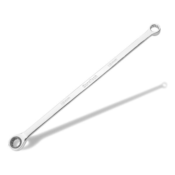 DURATECH メガネレンチ 板ラチェットレンチ ロングタイプ ミリサイズ 片側ラチェット構造 72ギア ミラー仕上げ 19mm商品コード：49078076480サイズ：19mmカラー：シルバー【高耐久】本体は高品質CR-V鋼製、堅牢で耐...