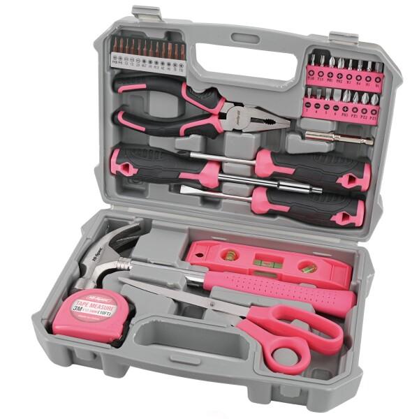 Hi-Spec 42点ツールセット 女性向け工具セット 精密ドライバービット+電圧テスター+ハンマー+調整可能レンチ 家庭用DIY工具 収納ケース付き ピンク商品コード：49078079172型番：DT30043Pカラー：ピンク【ピンク 完...