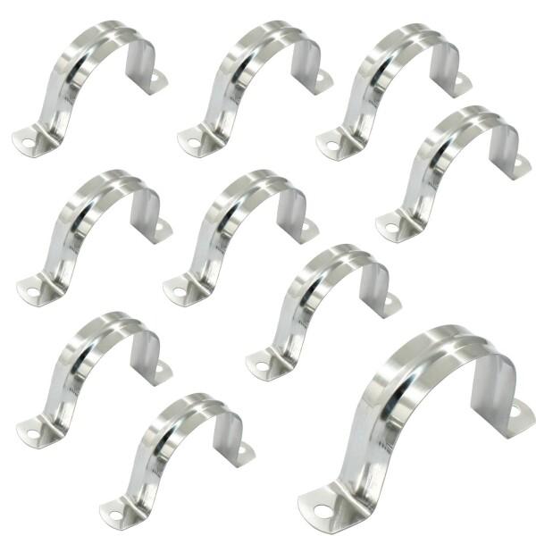 FUYUERO ステンレスサドルバンド たんかんパイプ固定金具 単管パイプ 性パイプストラップクランプ ステンレス製 2つ 穴があるU字型 様々な表面へのパイプ固定用、20個セット (40mm（20）)商品コード：49078090774型番...
