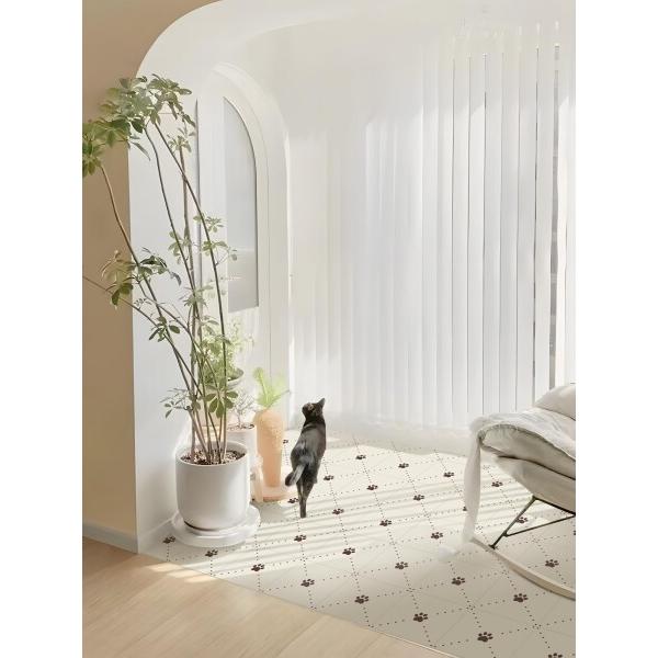 MORCART フロアタイル 置くだけ フロアシート 貼るだけ 接着剤不要 床 シート DIY トイレ 浴室 玄関 キッチン 床 リメイクシート フローリングシート 防水 滑り防止 剥がせる 賃貸OK (20*20cm*10枚, こもれびパ...