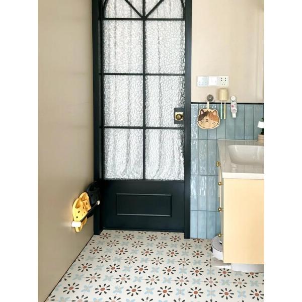 MORCART フロアタイル 置くだけ フロアシート 貼るだけ 接着剤不要 床 シート DIY トイレ 浴室 玄関 キッチン 床 リメイクシート フローリングシート 防水 滑り防止 剥がせる 賃貸OK (20*20cm*10枚, おはようの...