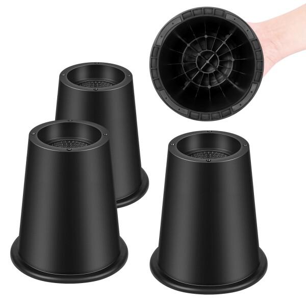 継ぎ脚 高さ調節 脚 ベッド・テーブル・ソファ・机・こたつ 高さを上げる足 テーブル脚台 洗濯機台 高さ上げる 高さ調整 暖房器具 (耐荷重1000kg) ブラック 円型 高さ15.5cm 4個入り商品コード：49078122508型番：Y...