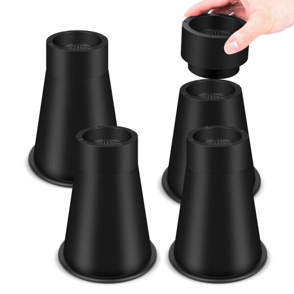 継ぎ脚 高さ調整脚 継足 2段階調整可能 延長脚 アジャスター ベッド テーブル ソファ 机 こたつ 高さを上げる足 テーブル脚台 多段階 高さ調節脚 暖房器具 家具 脚台 つぎあし 底上げ 2Way 15.5cm 20cm 丸型 ブラック...