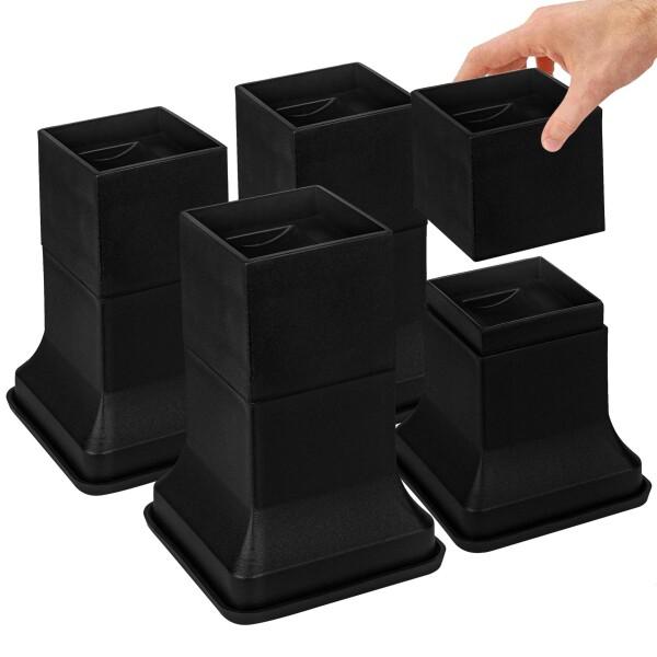 育のさち テーブル・ベッドの高さ調節が簡単にできる ベッドの高さをあげる足 4個セット 高さを上げる 高さ調節脚 こたつ 継足し 継ぎ足 テーブル脚台 継ぎ足 テーブル脚台 高さ調整 3Way 5cm 10cm 15cm 暖房器具 (耐荷重...