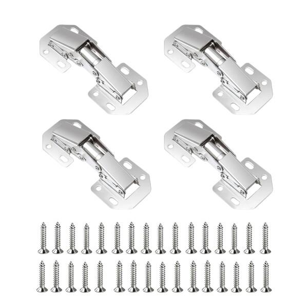 DEVENTORZ ステンレス製 スライド蝶番 キャビネットヒンジ 4個セット 補修用 固定金具 扉 窓 家具用 取り付け簡単 ネジ48枚付き 錆びにくく 耐久性 ドア キャビネット 棚補修に最適商品コード：49078123518型番：52...