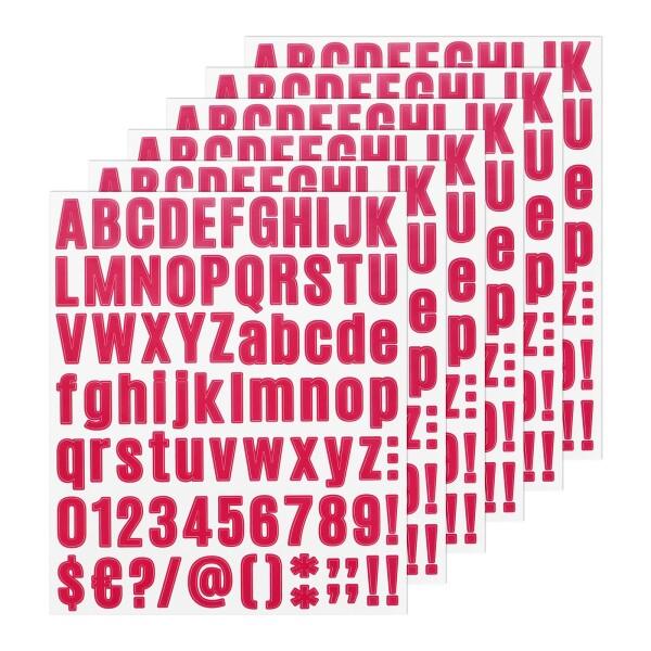 M METERXITY 8シート 文字ステッカー 1" ビニール製メールボックス用アルファベットステッカー 自己粘着アルファベットデカール メールボックス サイン 住所 クラフトカード用 ビニールステッカー(648ピース ローズレッド)商品...