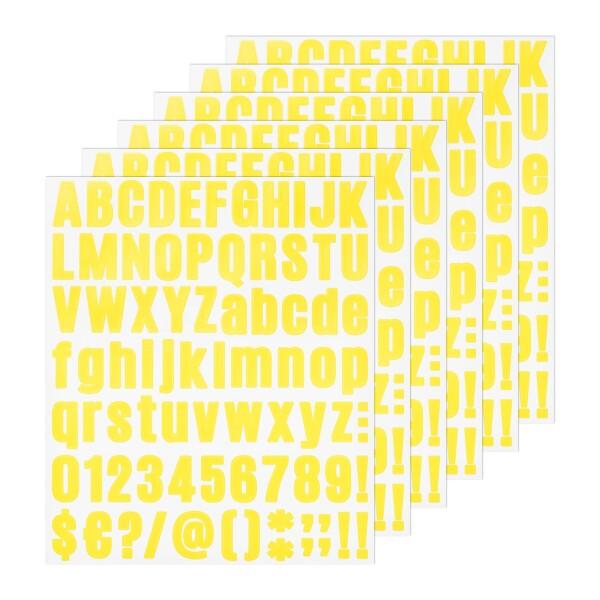 M METERXITY 12シート 文字ステッカー 1" ビニール製メールボックス用アルファベットステッカー 自己粘着アルファベットデカール メールボックス サイン 住所 クラフトカード用 ビニールステッカー(972ピース イエロー)商品コ...