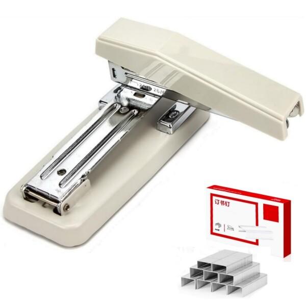 ホッチキス 回転 50枚綴じ可能 卓上ステープラー 雑誌 書類綴じ 業務用 事務用品 文房具 針付き (ホワイト)商品コード：49078180857型番：01カラー：ホワイト【材質】ホチキスはステンレスボディとABSシェルで作られ、包装内容...
