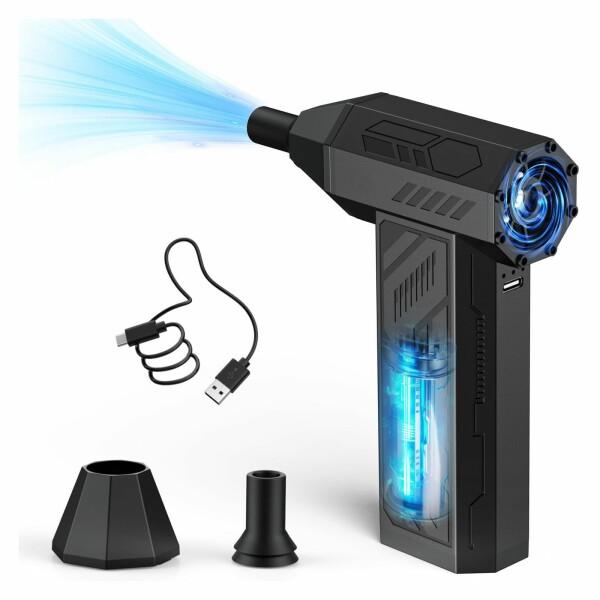 iKristin エアダスター 電動エアダスター 洗車ブロワー 強力 180000RPM高速回転 3段階風量調整 風速100m/s 5000mAh大容量 充電式 小型 超強力 ブロワー 過熱保護 ブラシレスモーター 軽量 2種類ノズル付き ...