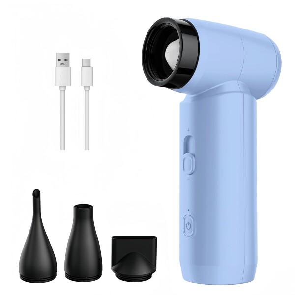 エアダスター 電動エアダスター ブロワー ハンディクリーナー 超強力80000RMP高速回転 無段階風量調整 4500mAh電動エアダスター USB Type-C充電式 小型 3種類ノズル付き PC掃除/キーボード/家具/車内/エアコン/洗...