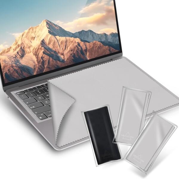 MOSSLIAN 14インチ キーボードカバークロス 3枚入り クリーナークロス 液晶画面用マイクロファイバークロス カメラレンズ クリーニングクロス 指紋、汚れ強力除去(31.1x21.8cm 3枚セット)商品コード：4907818107...
