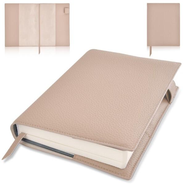 Tonriga ブックカバー A5 レザー製 防水仕様 手帳カバー しおり＆収納ポケット＆ペンクリップ付き（文芸誌/マンガ/参考書対応）A5判 厚い本/分厚い本対応 おしゃれ ブックカバーA5サイズ アプリコット商品コード：49078182...